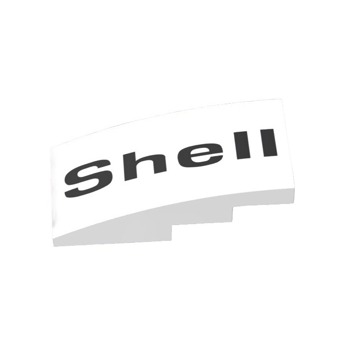 LEGO White Slope 2 x 4 Curved with Shell (left) Sticker (93606) | Brick ...