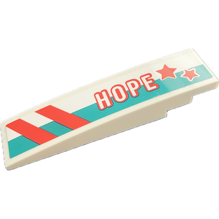 LEGO White Slope 2 x 8 Curved with Stripes, 'HOPE', Stars Sticker ...