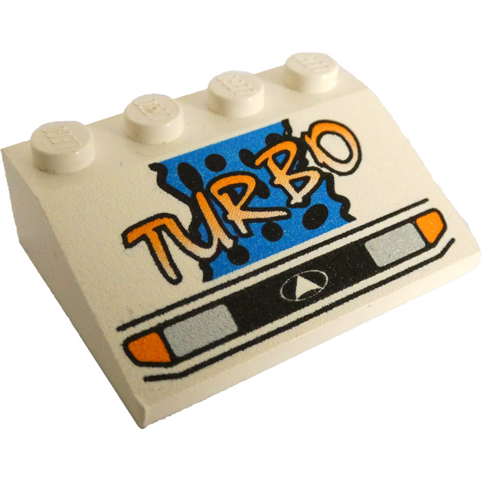 LEGO White Slope 3 x 4 (25°) with Turbo Hood and Headlights (3297 / ...