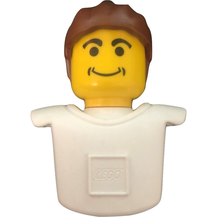 LEGO White Sports Torso with Head with Smile and Brown Hair (48909 ...