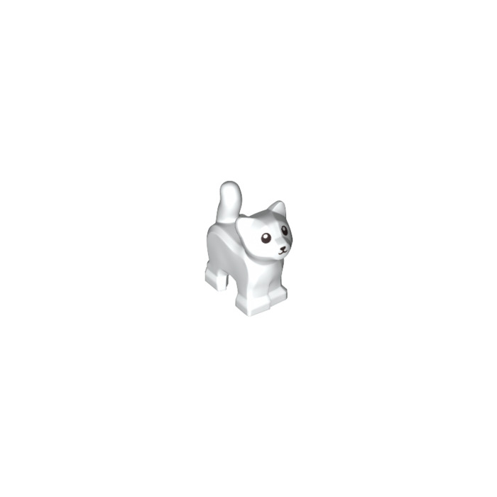 LEGO White Standing Cat with Short Tail Up with Black Nose (100552 / ...