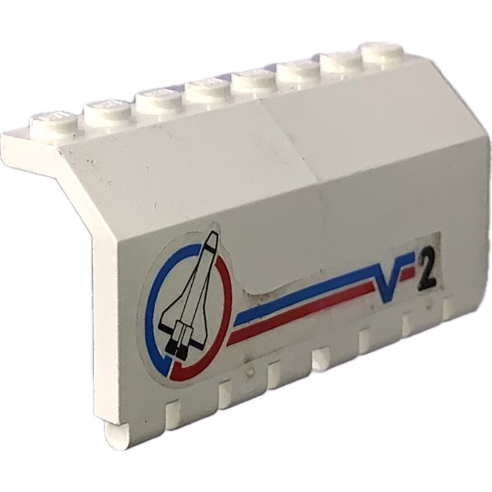 LEGO Stickered Assembly (2x 2582) with Space Shuttle Logo Blue/red ...