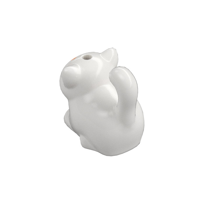 LEGO White Stretching Cat with Orange Patches and Grumpy Face (2652 / ...