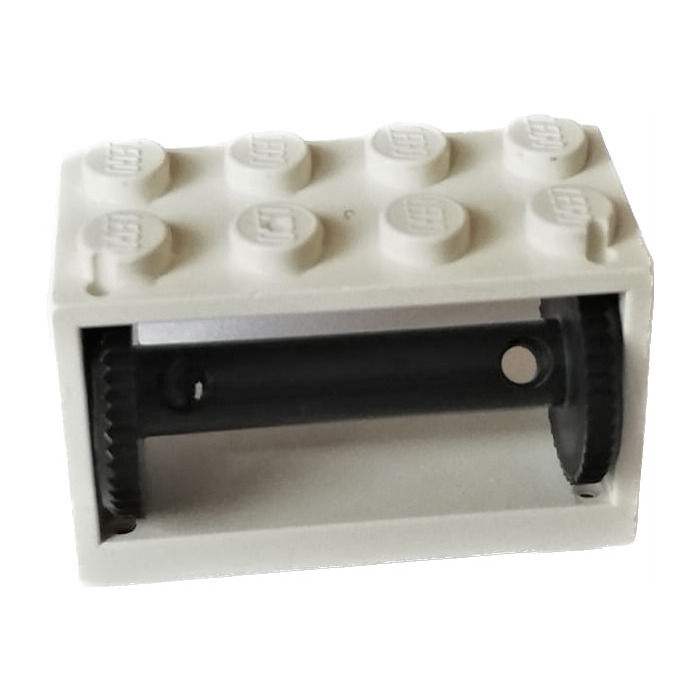 LEGO White String Reel 2 x 4 x 2 Holder with Black Drum | Brick Owl
