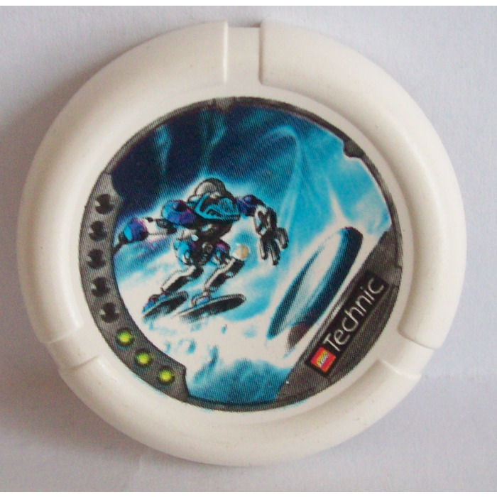 レゴ 白 Technic Bionicle 武器 Throwing ディスク と Ice, 3 Pips, スキー ロゴ (32171 / ...