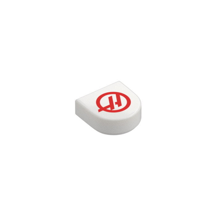 LEGO White Tile 1 x 1 Half Oval with Haas Logo (24246 / 112842) | Brick ...