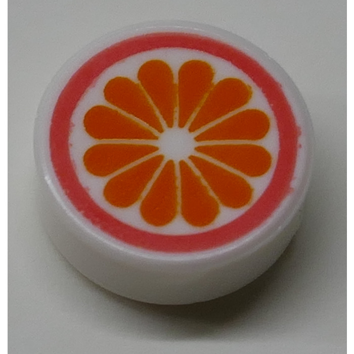 LEGO Tile 1 x 1 Round with Orange Flower (35380) | Brick Owl - LEGO ...
