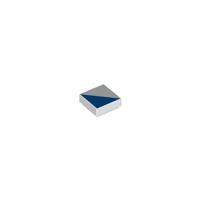 LEGO White Tile 1 x 1 with Blue Triangle with Groove (3070 / 112604 ...