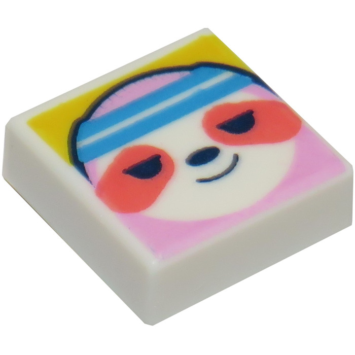 LEGO White Tile 1 x 1 with Sloth Face with Coral Spots and Headband ...