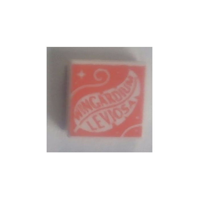 LEGO White Tile 1 x 1 with 'WINGARDIUM LEVIOSA' with Groove (3070 ...