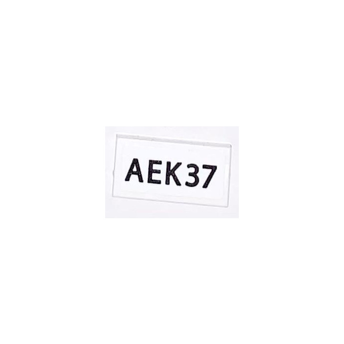 LEGO White Tile 1 x 2 with AEK 37 Sticker with Groove (3069) | Brick ...
