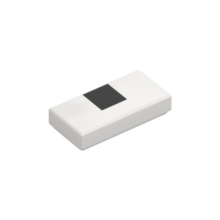 LEGO Tile 1 x 2 with Black Square with Groove (3069) | Brick Owl