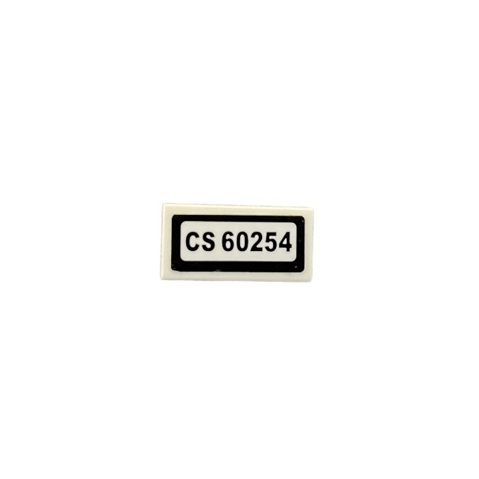 LEGO Tile 1 x 2 with ‘CS 60254’ License Plate Sticker with Groove (3069 ...