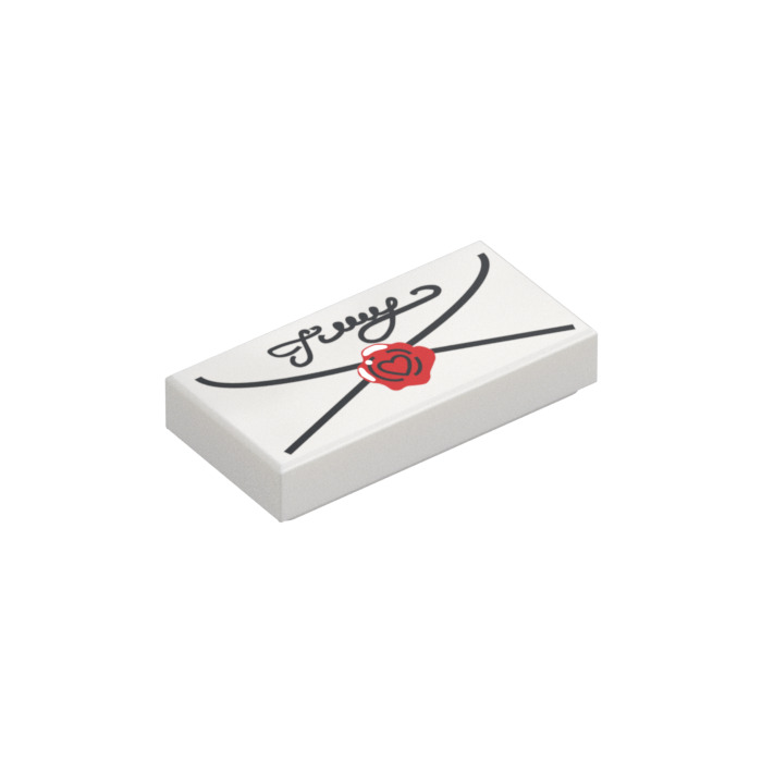 LEGO Tile 1 x 2 with Sealed Envelope (with Writing) with Groove (3069 / ...