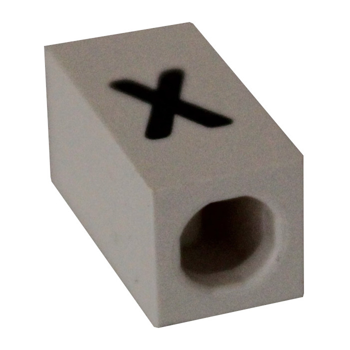 LEGO Tile 1 x 2 x 5/6 with Stud Hole in End with Black ' x ' Pattern ...