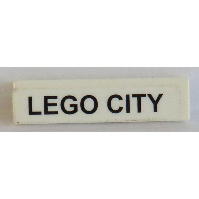 LEGO White Tile 1 x 4 with 'LEGO CITY' Sticker (2431) | Brick Owl ...