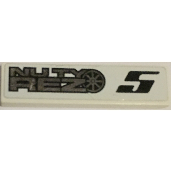 LEGO White Tile 1 x 4 with Nuty Rez Number 5 Sticker (2431) | Brick Owl ...