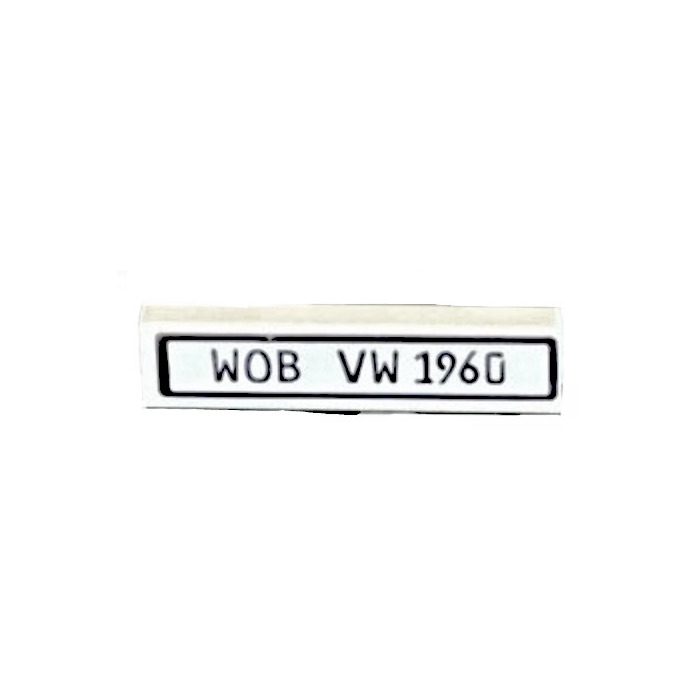 LEGO White Tile 1 x 4 with "WOB VW 1960" Sticker (2431) | Brick Owl ...