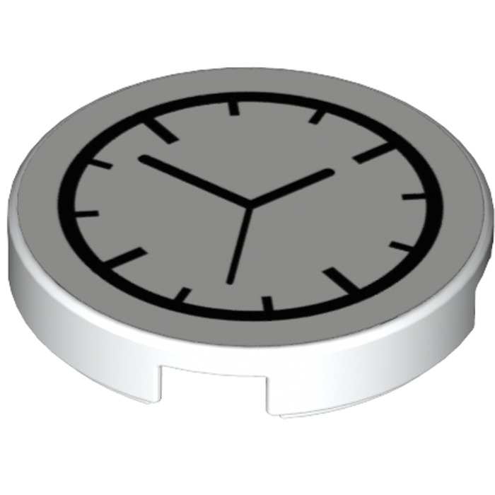 LEGO White Tile 2 x 2 Round with Clock Pattern with "X" Bottom (4150 / ...