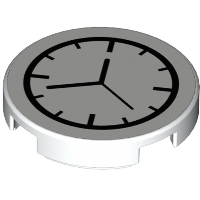 LEGO White Tile 2 x 2 Round with Clock Pattern with "X" Bottom (4150 / ...