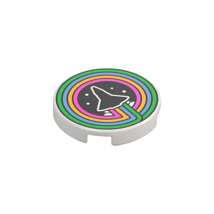 LEGO Tile 2 x 2 Round with Rocket with Bottom Stud Holder (14769 / ...