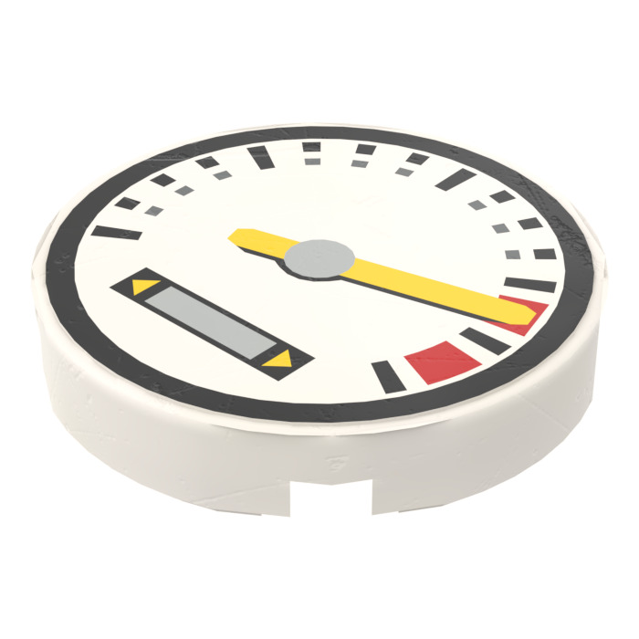 LEGO Tile 2 x 2 Round with Speedometer 8448 Sticker with "X" Bottom ...