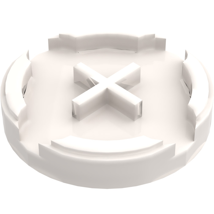 LEGO White Tile 2 x 2 Round with "X" Bottom (4150) | Brick Owl - LEGO ...