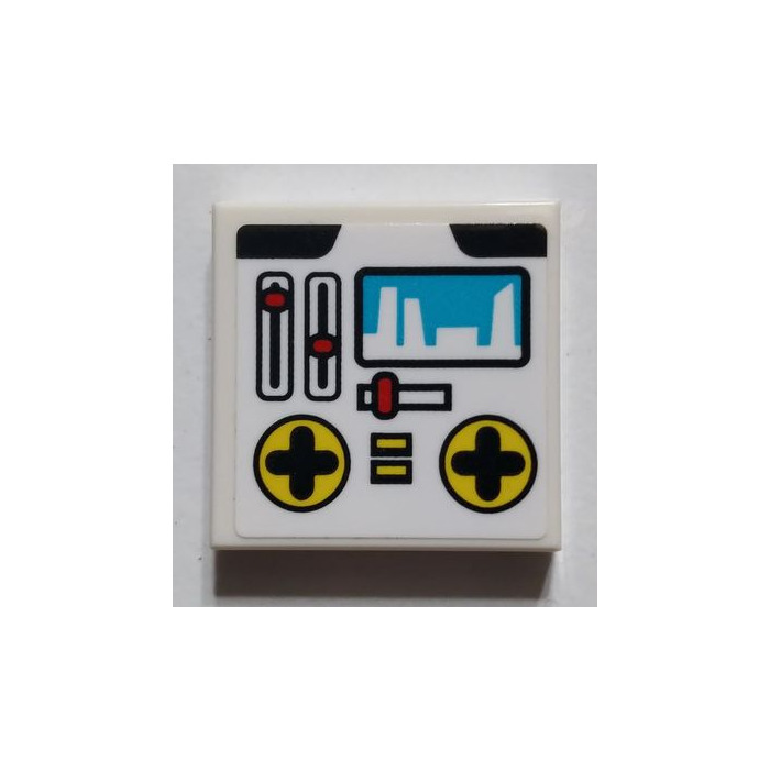 LEGO Tile 2 x 2 with Control Panel with Display Sticker with Groove ...