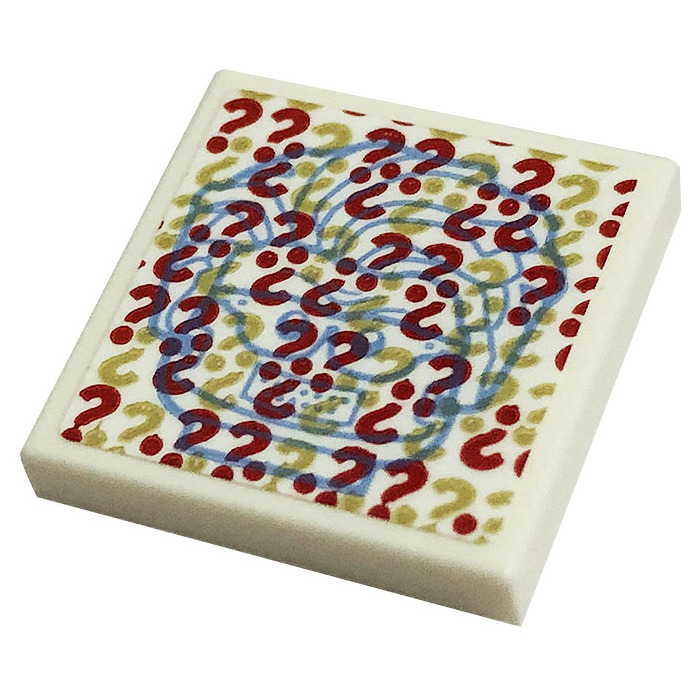 LEGO White Tile 2 x 2 with Question marks, Riddler Head Sticker with ...