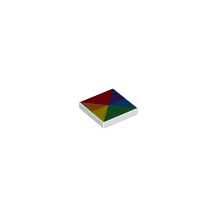 LEGO Tile 2 x 2 with Rainbow Colored Triangles with Groove (3068 / ...