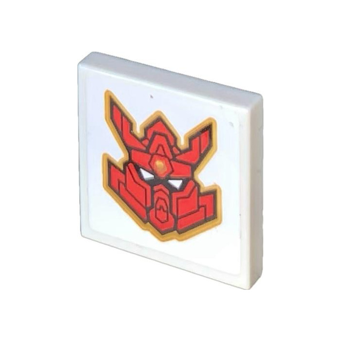 LEGO Tile 2 x 2 with Red Mech Mask Sticker with Groove (3068) | Brick ...