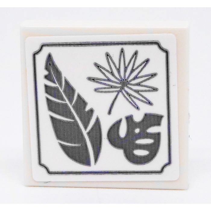 LEGO Tile 2 x 2 with Three Leaves Sticker with Groove (3068) | Brick ...