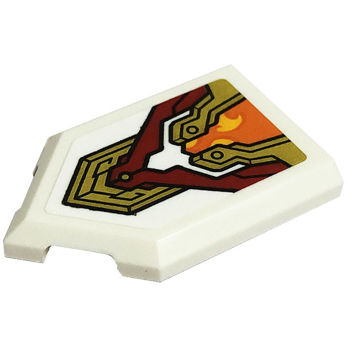 LEGO Tile 2 x 3 Pentagonal with Flames Sticker (22385) | Brick Owl ...