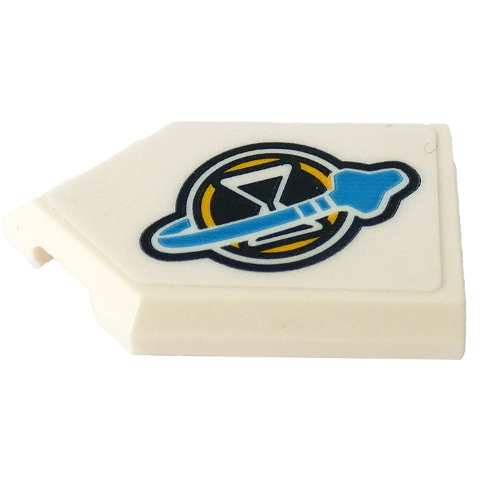 LEGO Tile 2 x 3 Pentagonal with Timer in Space Logo - Left Side Sticker ...