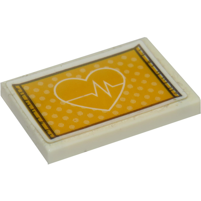 LEGO White Tile 2 x 3 with Heart and Heart Beat Sticker (26603) | Brick ...