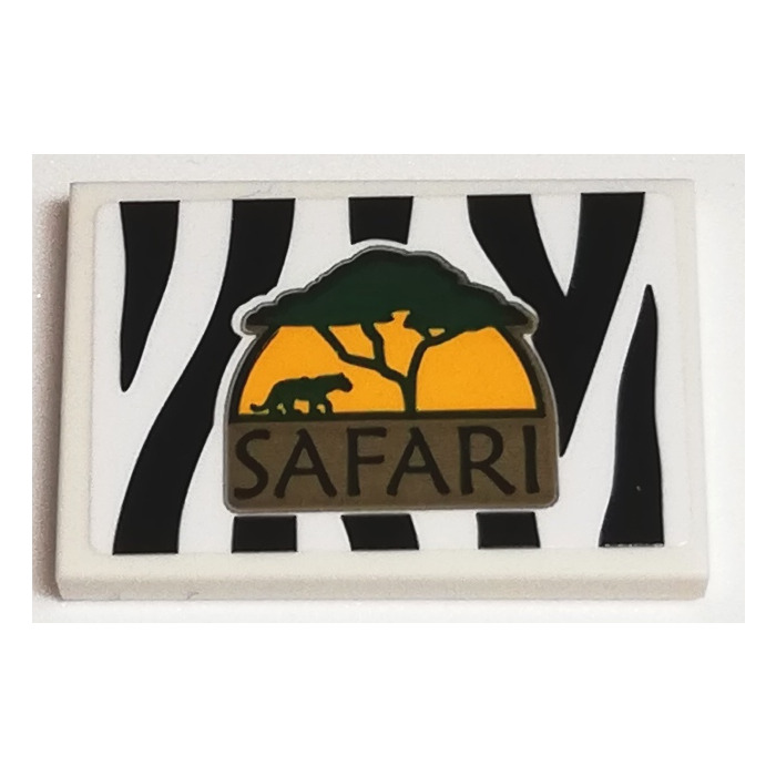 LEGO White Tile 2 x 3 with SAFARI Zebra Pattern Sticker (26603) | Brick ...
