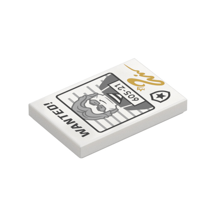 LEGO Tile 2 x 3 with 'WANTED!' Poster with Crook '605-21' (26603 / ...