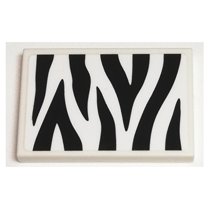 LEGO White Tile 2 x 3 with Zebra pattern Sticker (26603) | Brick Owl ...