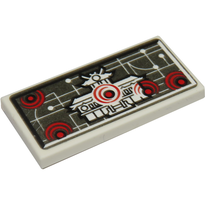 LEGO White Tile 2 x 4 with Alarm Control Monitor Sticker (87079 ...