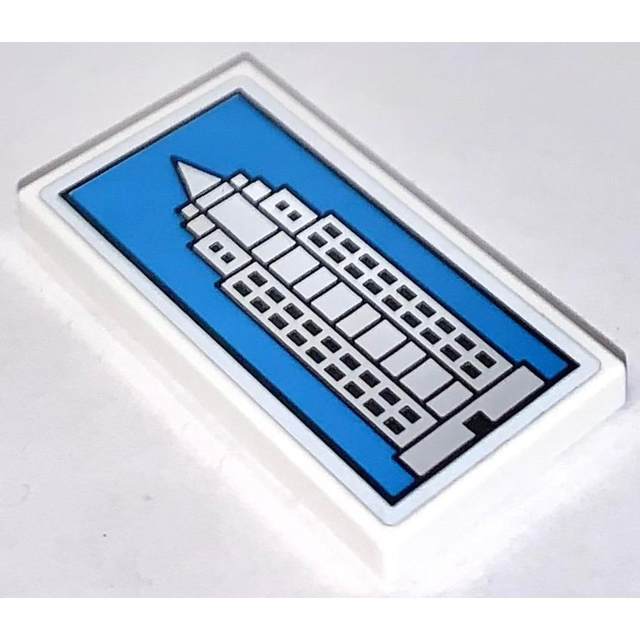 LEGO White Tile 2 x 4 with Empire State Building Sticker (87079 ...