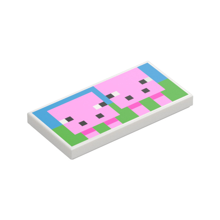 LEGO Tile 2 x 4 with Minecraft Pigs (87079 / 111492) | Brick Owl
