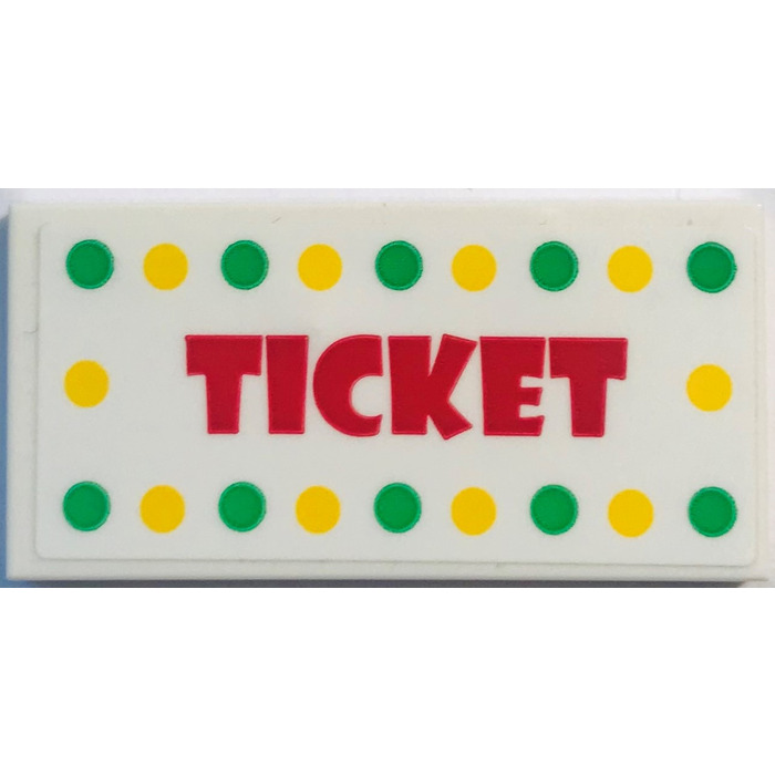 LEGO Tile 2 x 4 with Ticket Sticker (87079) | Brick Owl - LEGO Marketplace