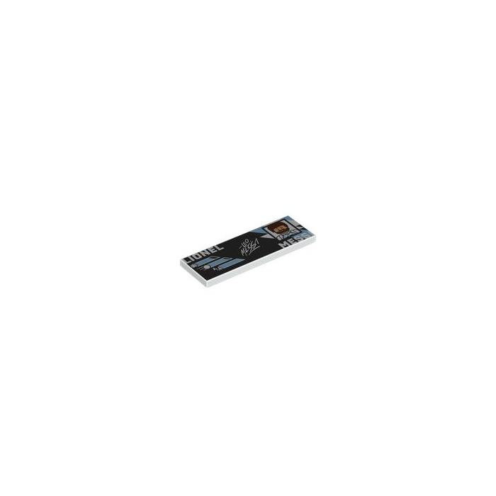 LEGO White Tile 2 x 6 with 'LIONEL MESSI', Signature, Portrait (69729 ...