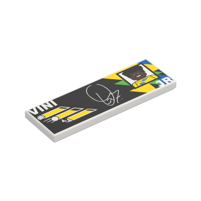 LEGO Tile 2 x 6 with 'VINI JR.', Signature, Portrait (69729) | Brick Owl
