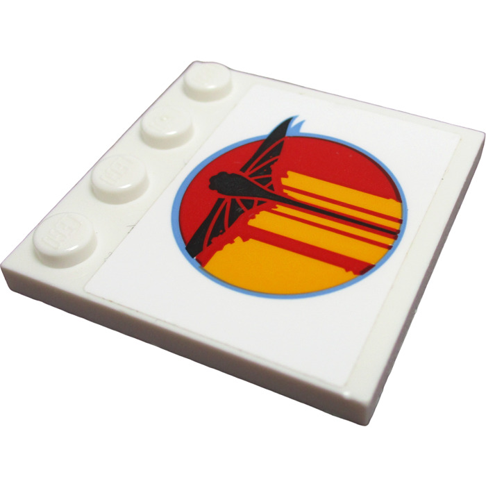 LEGO White Tile 4 x 4 with Studs on Edge with SW The Phantom Orange and ...
