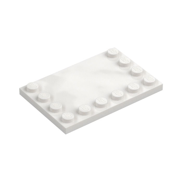 LEGO White Tile 4 x 6 with Studs on 3 Edges (6180) | Brick Owl - LEGO ...