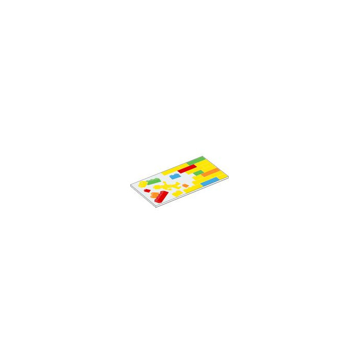 LEGO White Tile 8 x 16 with Lego Bricks and Minifigure (2) with Bottom ...