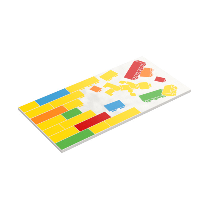 LEGO White Tile 8 x 16 with Lego Bricks and Minifigure (2) with Bottom ...