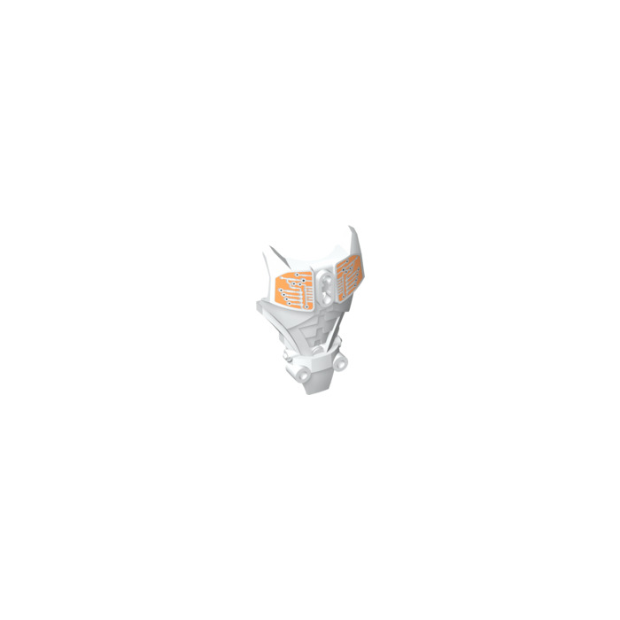 LEGO White Torso Armor with Chest and Hip Holes with White and Orange ...
