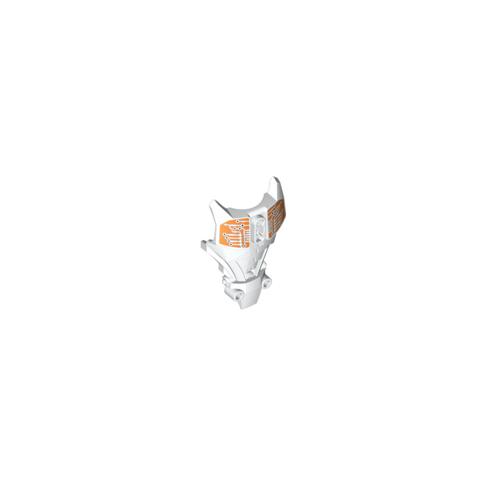LEGO White Torso Armor with Chest and Hip Holes with White and Orange ...